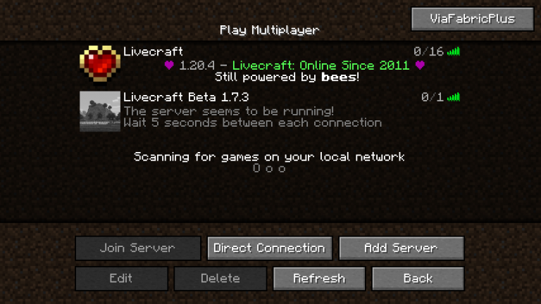 Setting up ViaFabricPlus – Livecraft